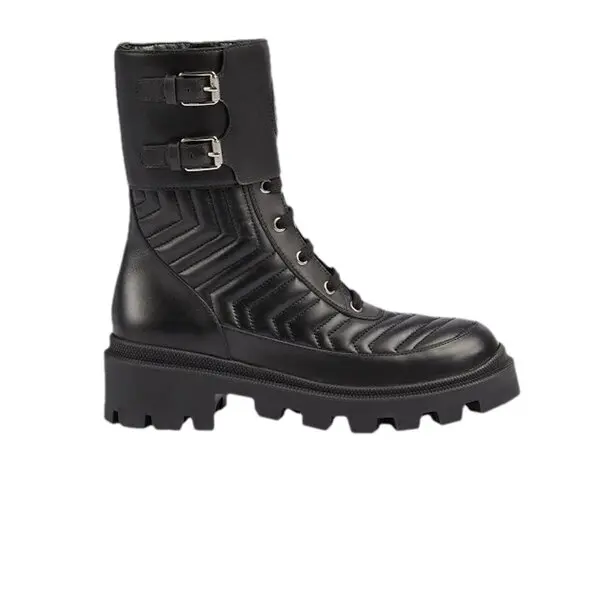 Gucci Leather Ankle Boots With Interlocking G