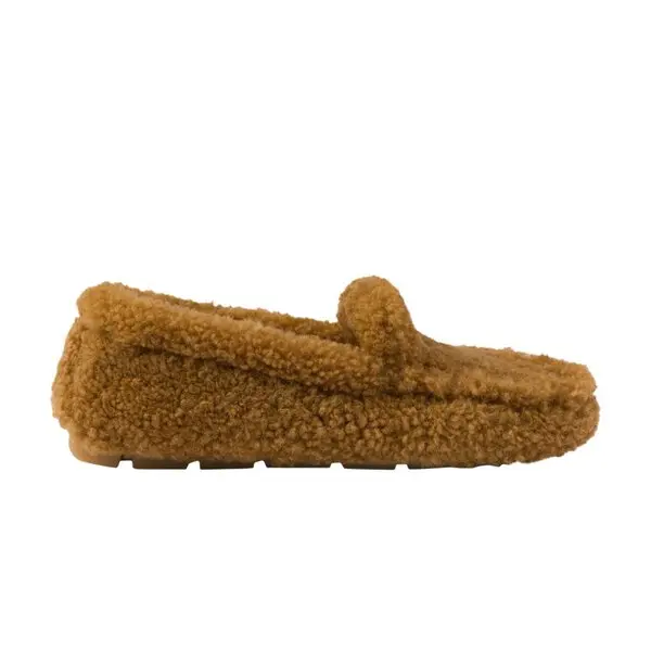 Prada Shearling Driving Loafer - Brown
