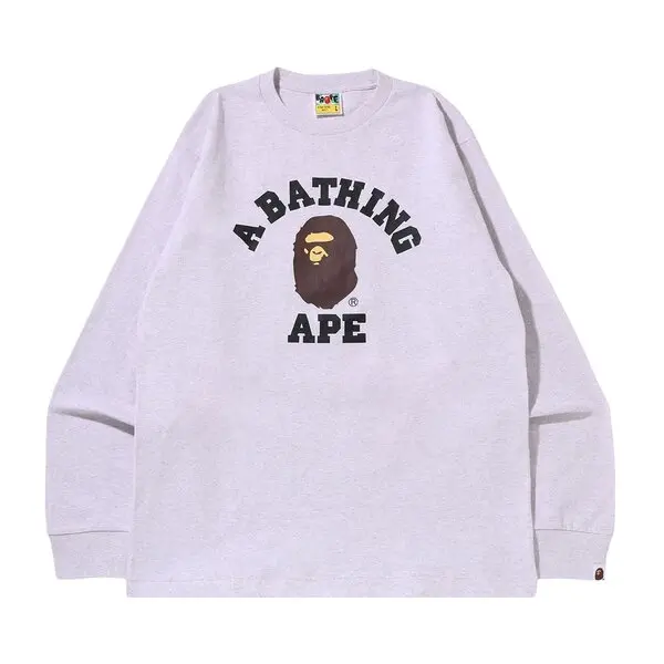 A BATHING APE College Long-sleeve Tee - Grey