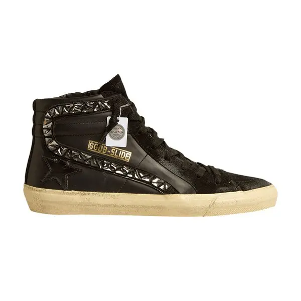 GOLDEN GOOSE Swarovski Slide High-top Sneakers - Black