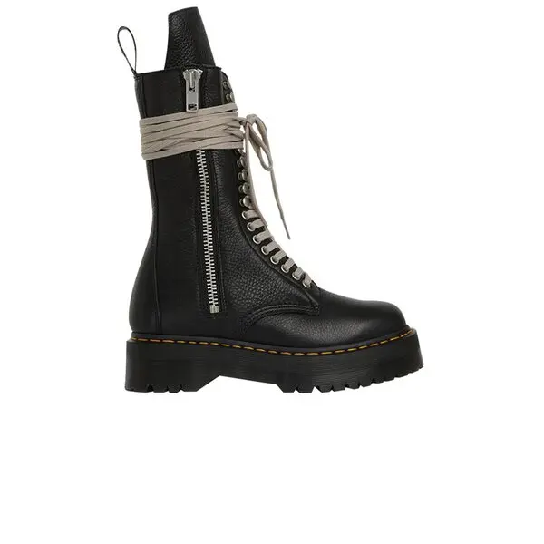 Rick Owens Dr. Martens X Strobe Calf Length Boot - Black