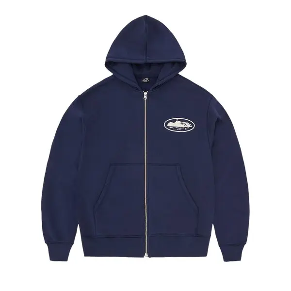 CORTEIZ Island Puff Print Zip Hoodie - Blue