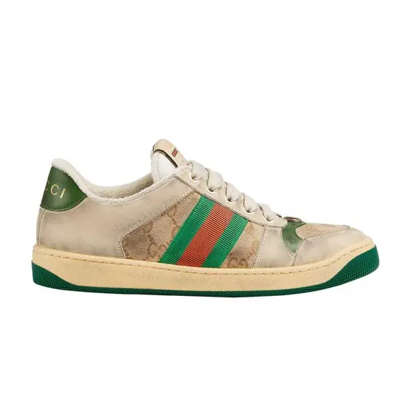 Gucci Screener Distressed Sneakers - Cream