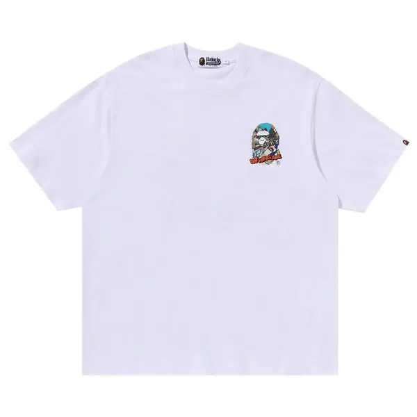 A BATHING APE Comic Art Ape Head Relaxed Fit Tee - White