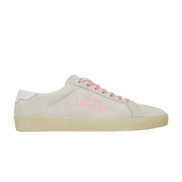 Saint Laurent Sl-06 Signature Court Suede Sneakers - White