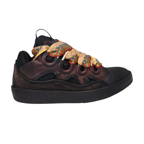 LANVIN Curb Distressed Sneakers - Black