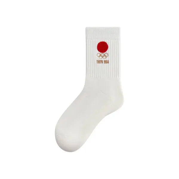 Kith For Olympics Heritage Tokyo Mid Crew Sock - White