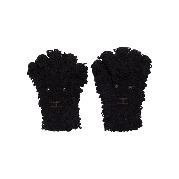 DOUBLET Sheep Face Gloves - Black