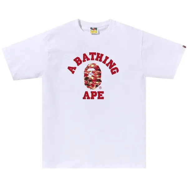 A BATHING APE Palm Tree Camo College Tee - White