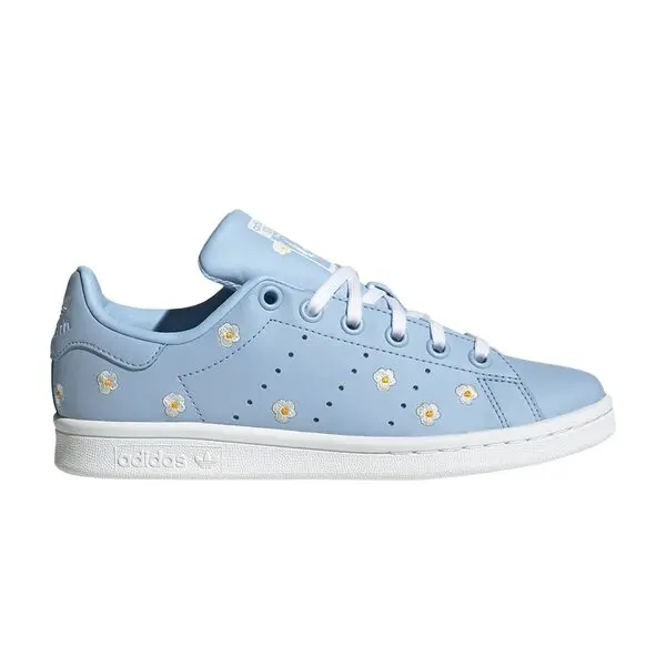 Adidas Stan Smith J Floral Embroidery Sneakers - Blue