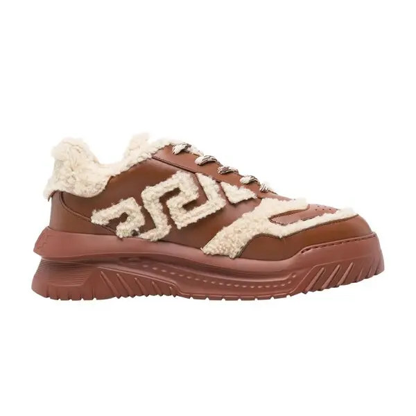 Versace Odissea Shearling Sneakers - Brown