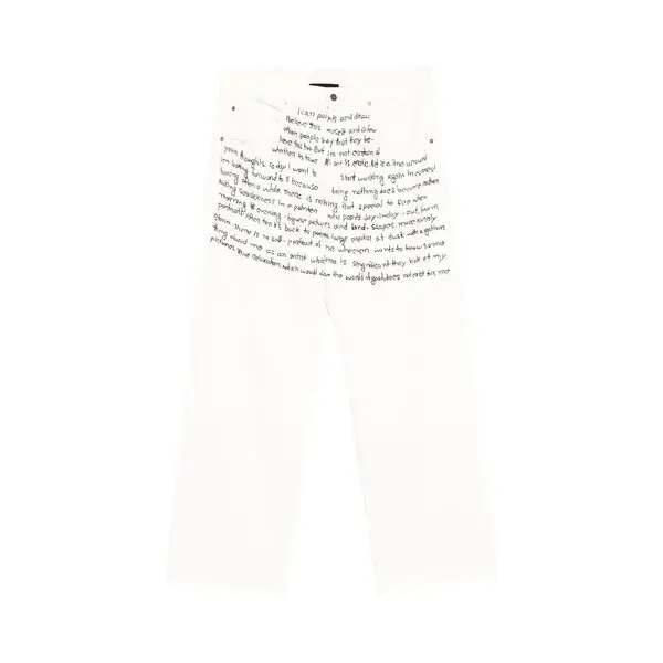 GLASS CYPRESS Embroidered Jeans - White
