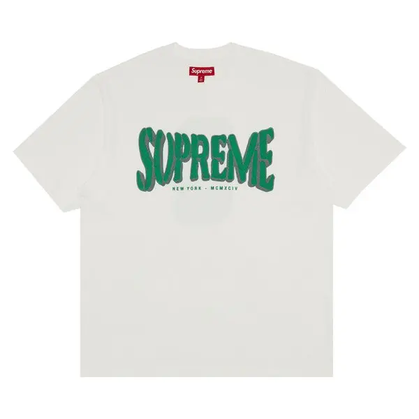 Supreme Flocked Washed Short-sleeve Top - White