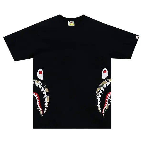 A BATHING APE Sta Camo Side Shark Tee - Black
