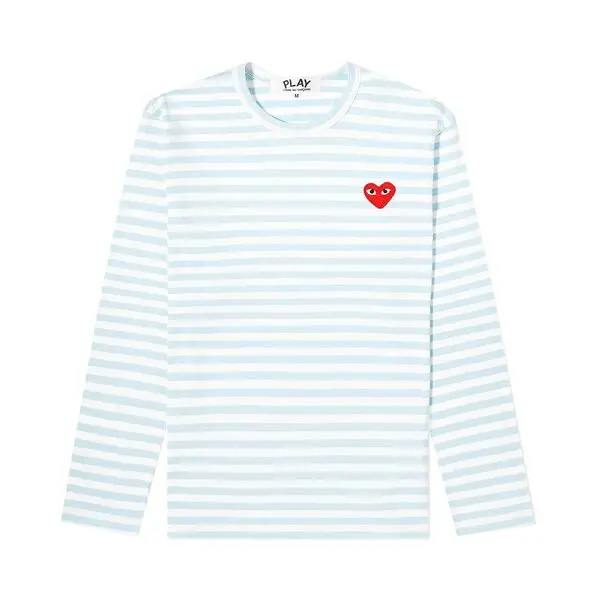 Play Comme Des Garcon Long-sleeve Striped T-shirt - Blue
