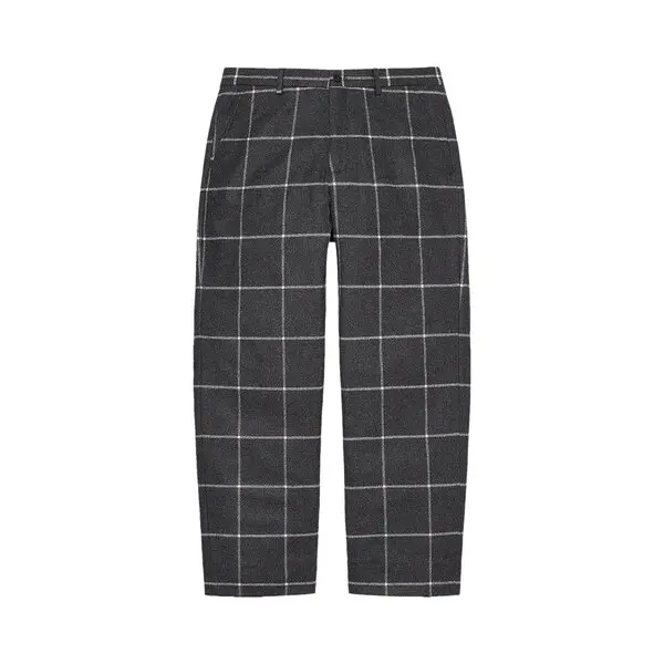 Supreme Windowpane Wool Trousers - Black
