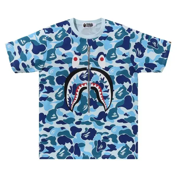 A BATHING APE Abc Camo Shark Tee - Blue