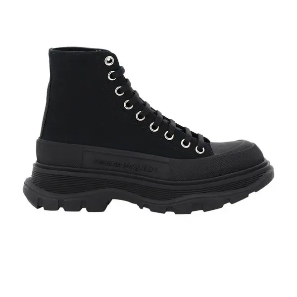 Alexander McQueen Tread Slick Lace Up Boots - Black