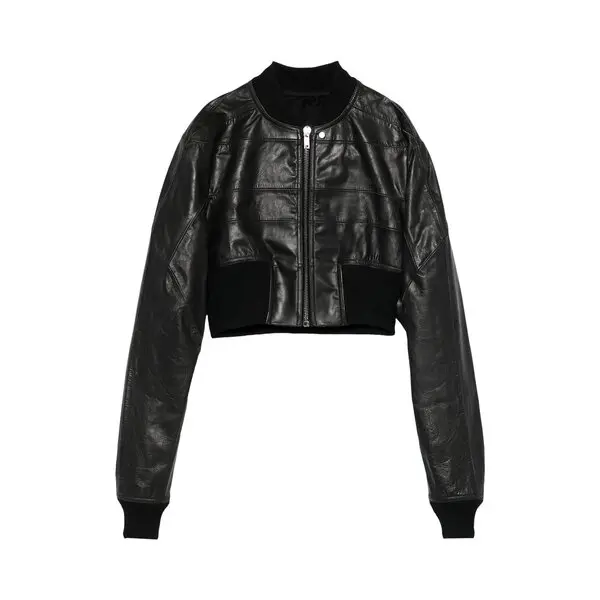 Rick Owens Leather Girdered Bomber Jacket