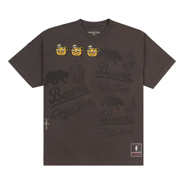 TRAVIS SCOTT Cactus Jack X Mitchell & Ness University Of California, Berkeley Seal Tee - Brown