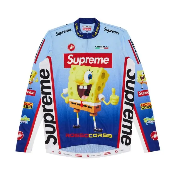 Supreme X Spongebob Squarepants X Castelli Cycling Jersey - Blue