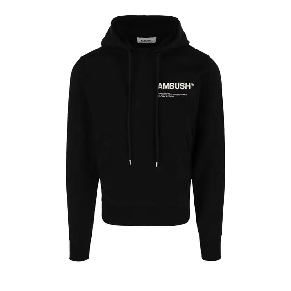 AMBUSH Wksp Logo Print Hoodie - Black