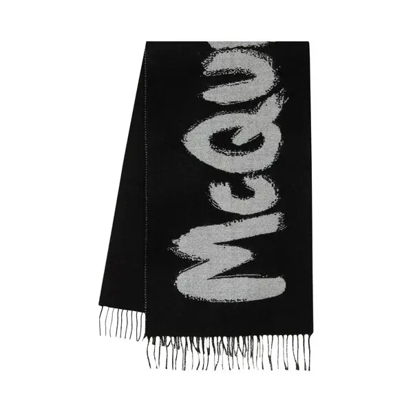 Alexander McQueen Graffiti Scarf - Black