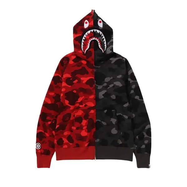 A BATHING APE Color Camo Separate Shark Full Zip Hoodie - Multicolor