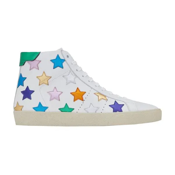 Saint Laurent Court Classic Sl/06 Metallic California High Top Sneakers - White