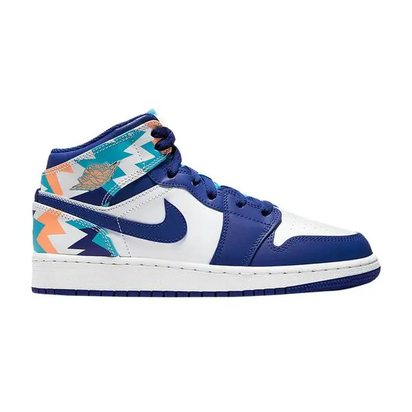 JORDAN 1 Mid Gs 'geometric Pint' Sneakers - Blue