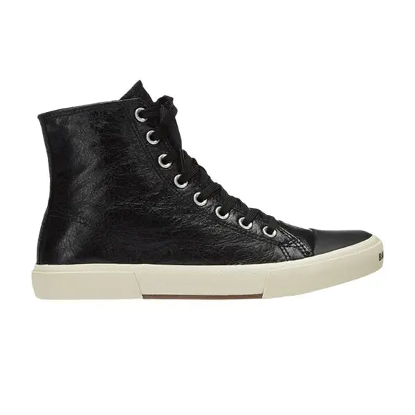 Balenciaga Paris High Arena Lambskin Sneakers - Black