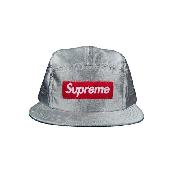 Supreme Raw Silk Camp Cap - Silver