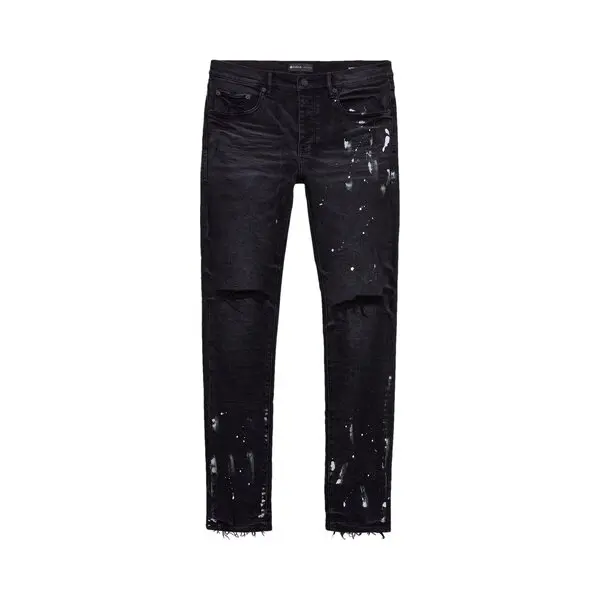 PURPLE BRAND Knee Slit Resin Jeans