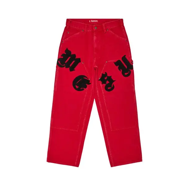 Supreme Old English Canvas Double Knee Painter Pant - Red