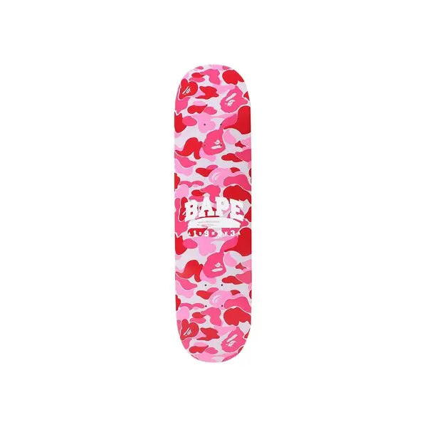 A BATHING APE Abc Camo Skateboard - Pink