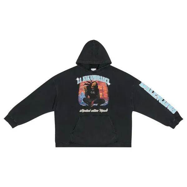 Balenciaga Music Aya Nakamura Merch Wide Fit Hoodie - Black