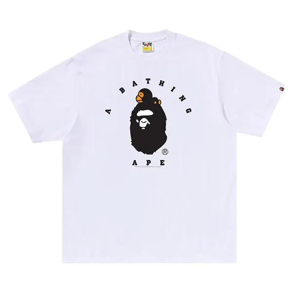 A BATHING APE Milo College Relaxed Fit Tee - White