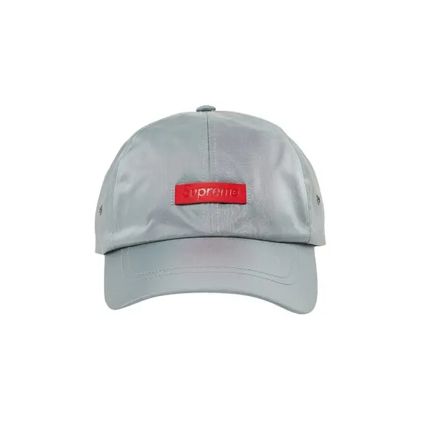 Supreme 6-panel Cap With Leather Patch - Grey