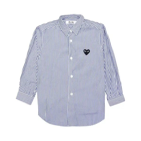 Play Comme Des Garcon Long-sleeve Striped Shirt - Blue