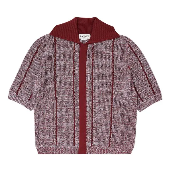 LANVIN Lace Knit Button-up Polo