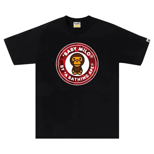 A BATHING APE Color Camo Milo Busy Works Tee - Black