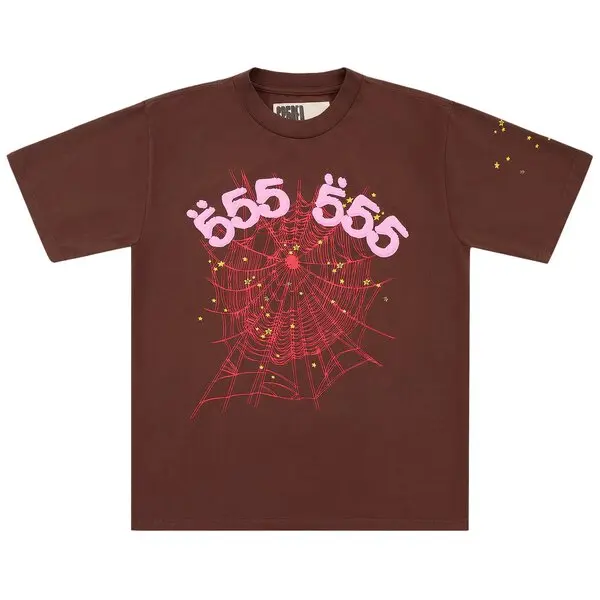 SP5DER Angel Number Tee - Brown