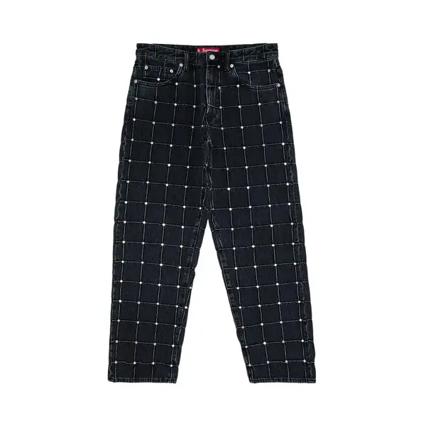 Supreme Studded Seam Loose Fit Jean - Black