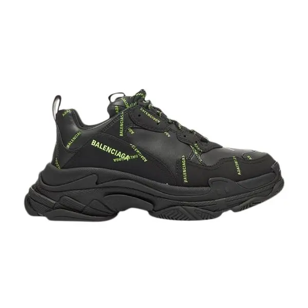 Balenciaga Triple S Allover Logo Sneakers - Black