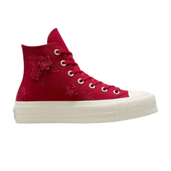 CONVERSE Chuck Taylor All Star Lift High Floral Embroidery - Red