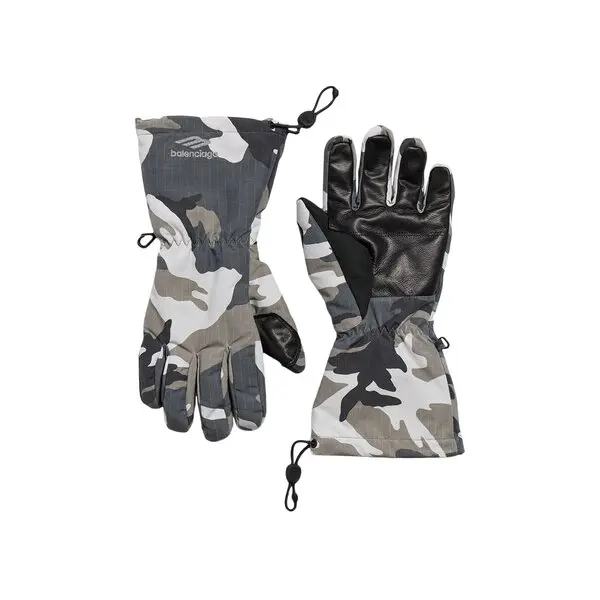 Balenciaga Camo Ski Gloves - Grey