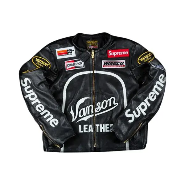 Supreme X Vanson Leather Star Jacket - Black