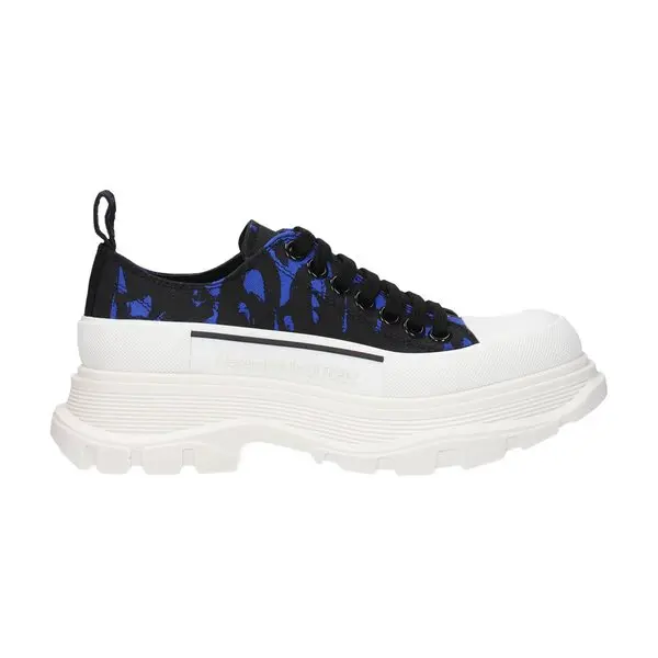 Alexander McQueen Tread Slick Low Lace Up Graffiti Logo - Blue