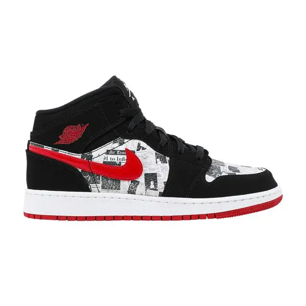 JORDAN 1 Mid Se Gs 'newspaper Air Times - Black