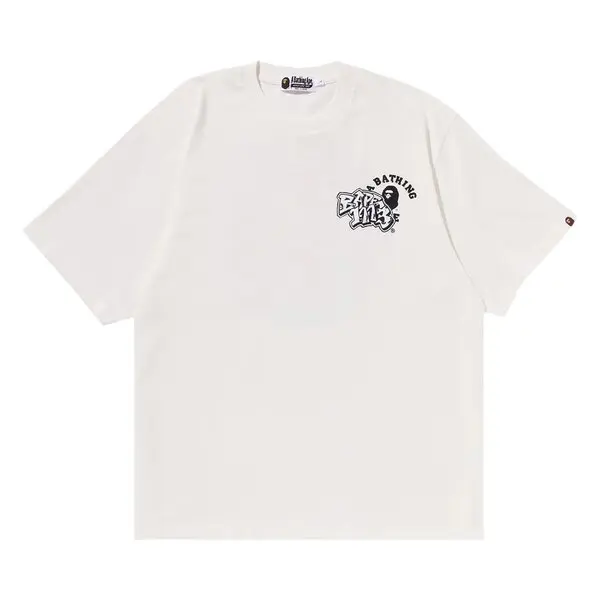 A BATHING APE Graphic Print T-shirt - Cream